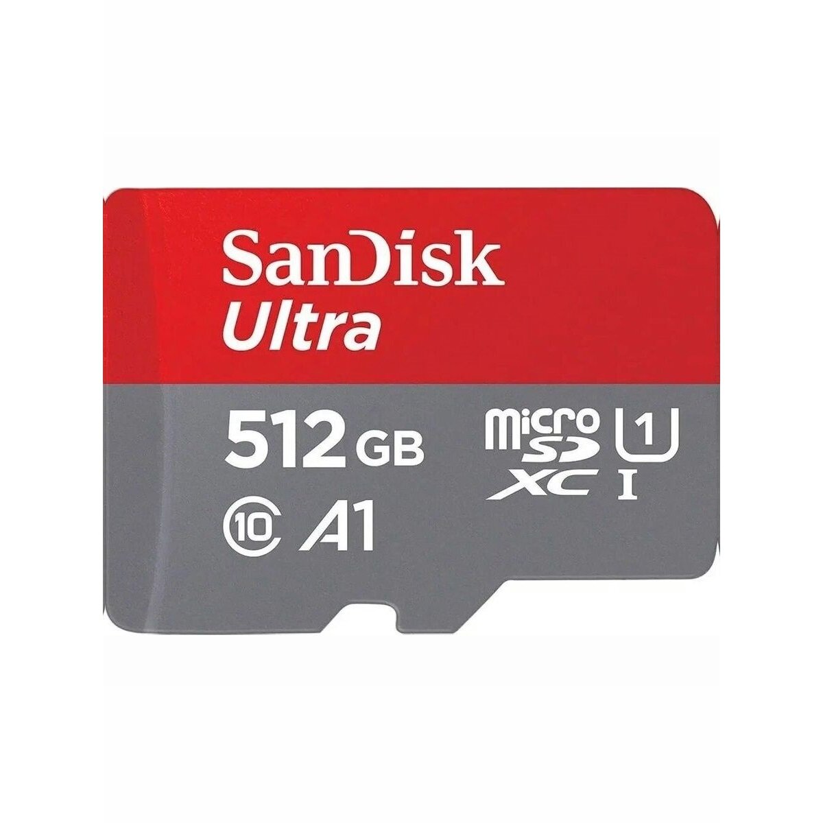 SanDisk Ultra 512 ГБ Карта памяти microSD, SDSQUAC-512G-GN6MN, серовато-красная