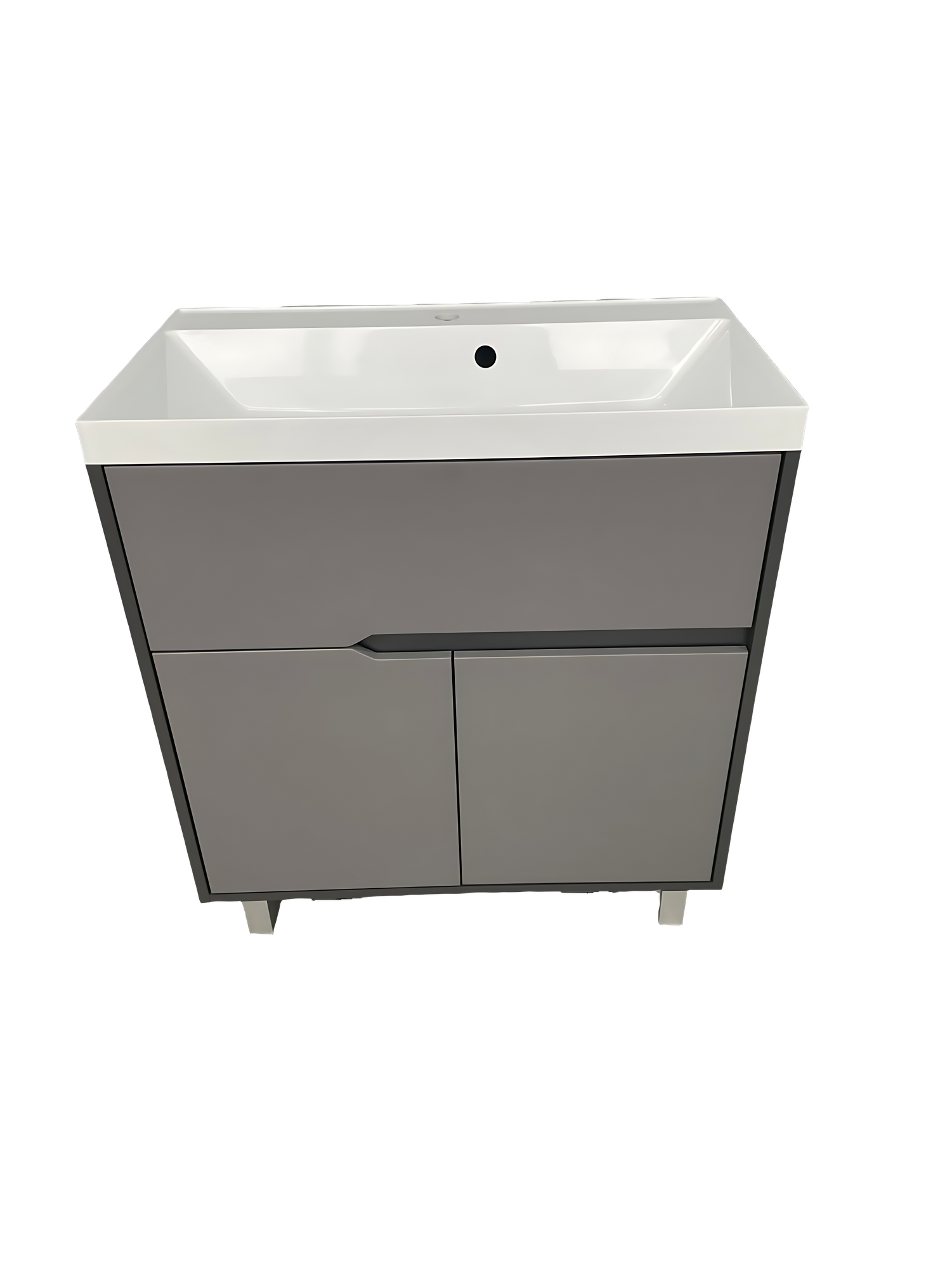 Тумба с раковиной Амика Лофт-грей, напольная, для ванной, 60см