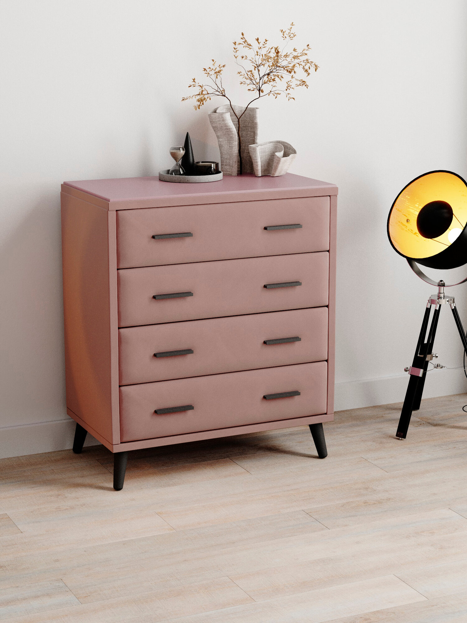 Интерьерный комод Пай от Тэкс 930х800х460 мм пыльная роза/мдф пудра