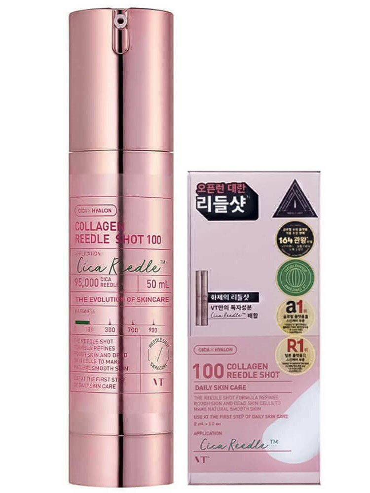 VT Cosmetics Бустер сыворотка для лица с микроиглами и коллагеном 50 мл / VT Cosmetics Collagen Reedle Shot 100, 50 ml