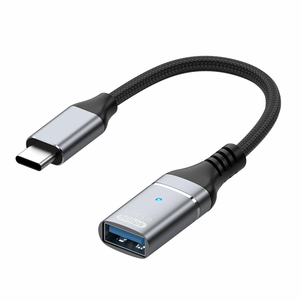 Кабель для передачи данных с интерфейсом Type c USB3.0 OTG-серый