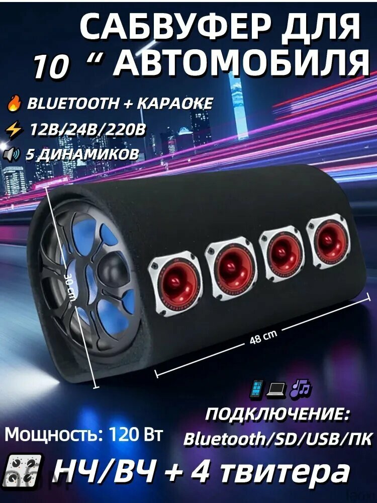 Сабвуфер автомобильный, 25 см (10 дюйм.)