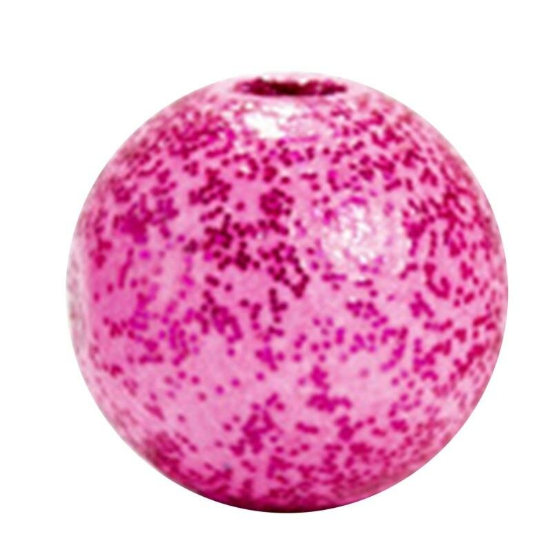 Деревянные бусины 16 мм, набор из 100 шт, Блестящий розово-красный