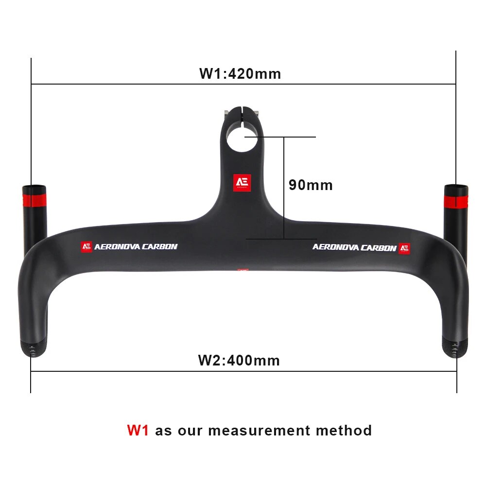 Руль из углеродного волокна AERONOVA Racing 400/420/440 мм UD Matte 420-90