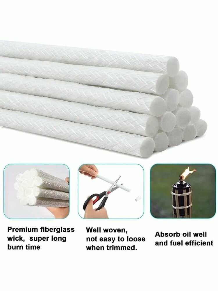 HIBIBUD 10 шт. Сменные фитили из стекловолокна для керосиновых ламп и фонарей.