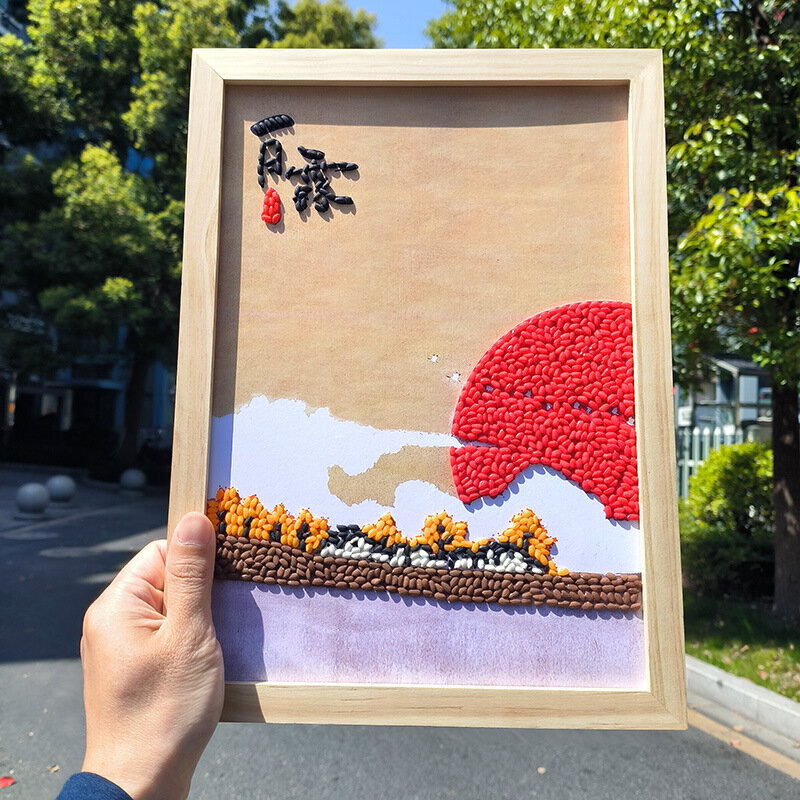 Картина из бобов по двадцати четырем солнечным термам, картина из пяти злаков и круп, 3D-картина из семян для дошкольников, набор материалов для рукоделия