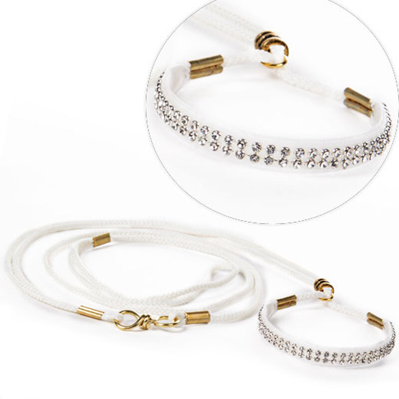 For my dogs Ринговка белая со стразами 135см