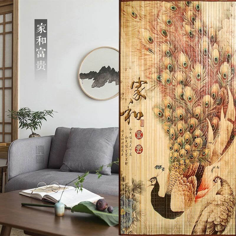 Бамбуковая занавеска для двери, домашняя складная раздвижная дверь, занавеска для спальни, гостиной, разделительная занавеска, магазин, коммерческая кухонная раздвижная дверь с магнитом