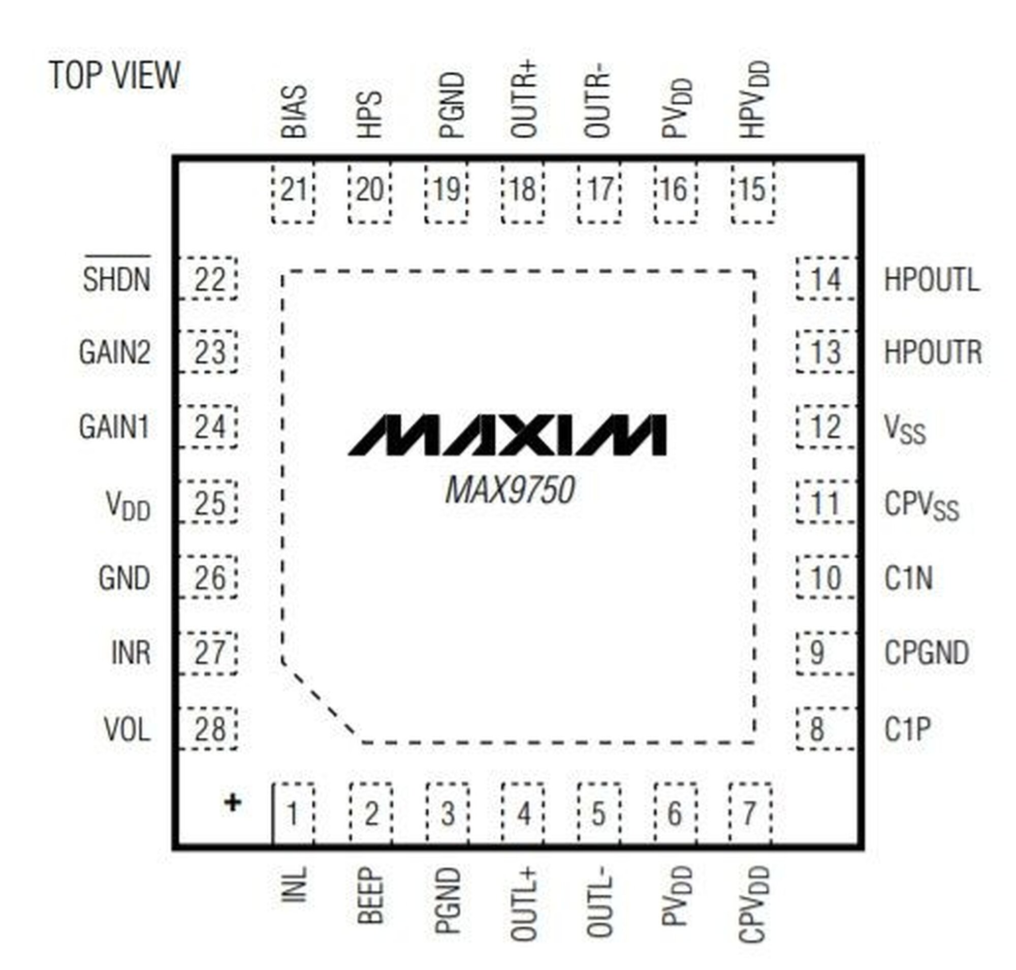 Микросхема MAX9750A
