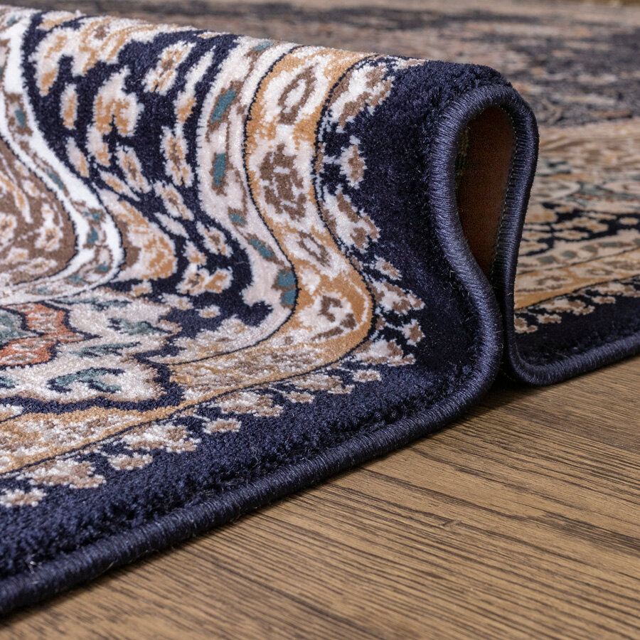 Ковер, Прямой, Темно-синий, Бежевый, Золотистый, Коричневый, Бирюзовый, Классический, Персидский, на пол, в гостиную, спальню, в ассортименте (160 см. на 230 см.)