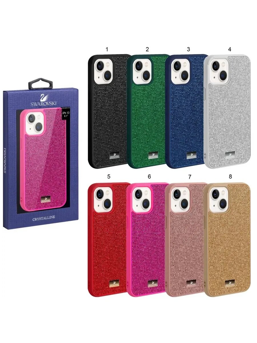 Роскошный чехол для iPhone 13 с кристаллами Swarovski