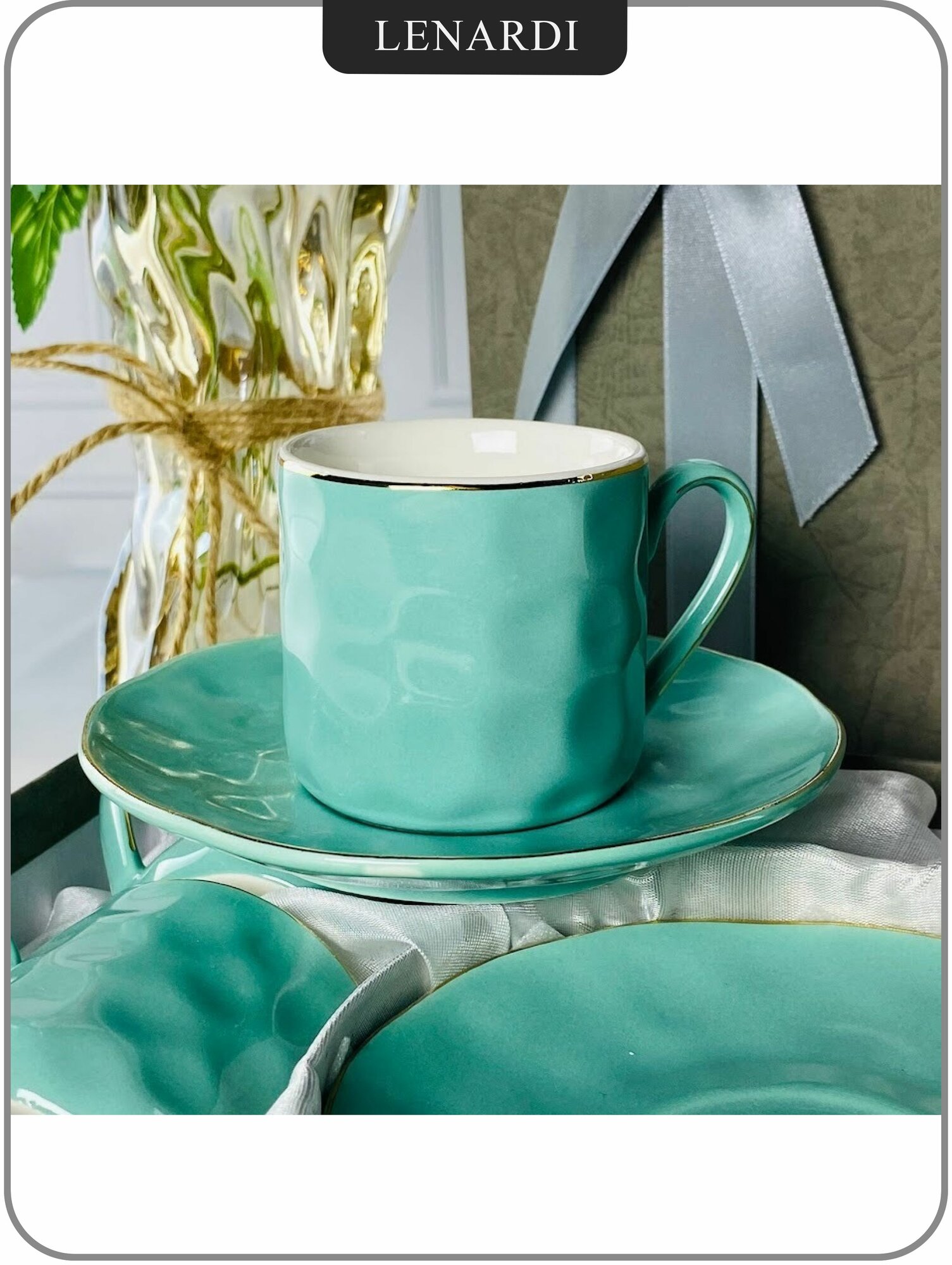 Кофейный набор на 6 персон 12 предметов Lenardi 95мл фарфор