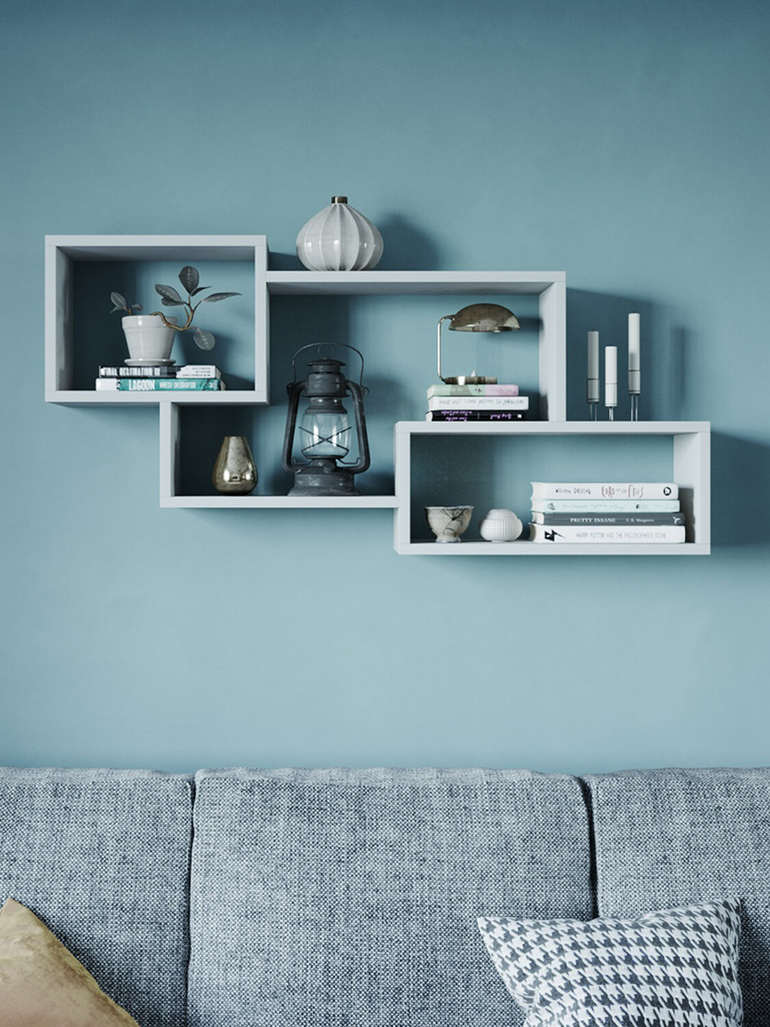 Полка 2 настенная белая для книг, игрушек, учебников, Мебель Обнинск, П2, Белый 98*54*17,5 см