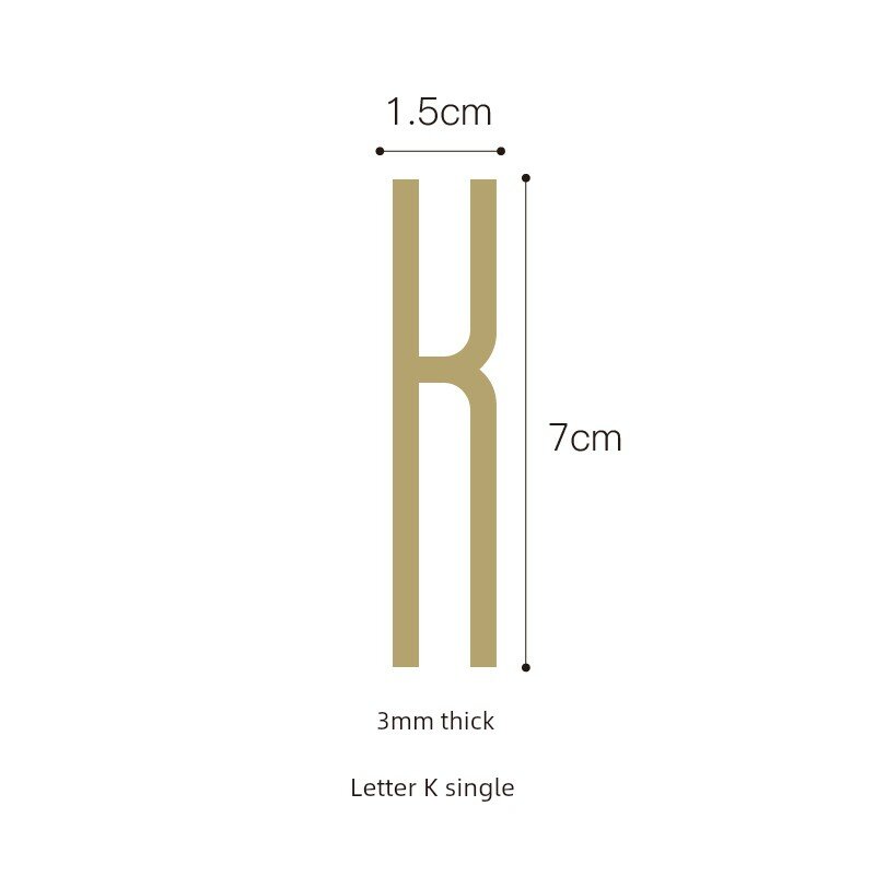 Латунные наклейки на стену с английским алфавитом, металлические украшения для стен, медные наклейки на дверь с