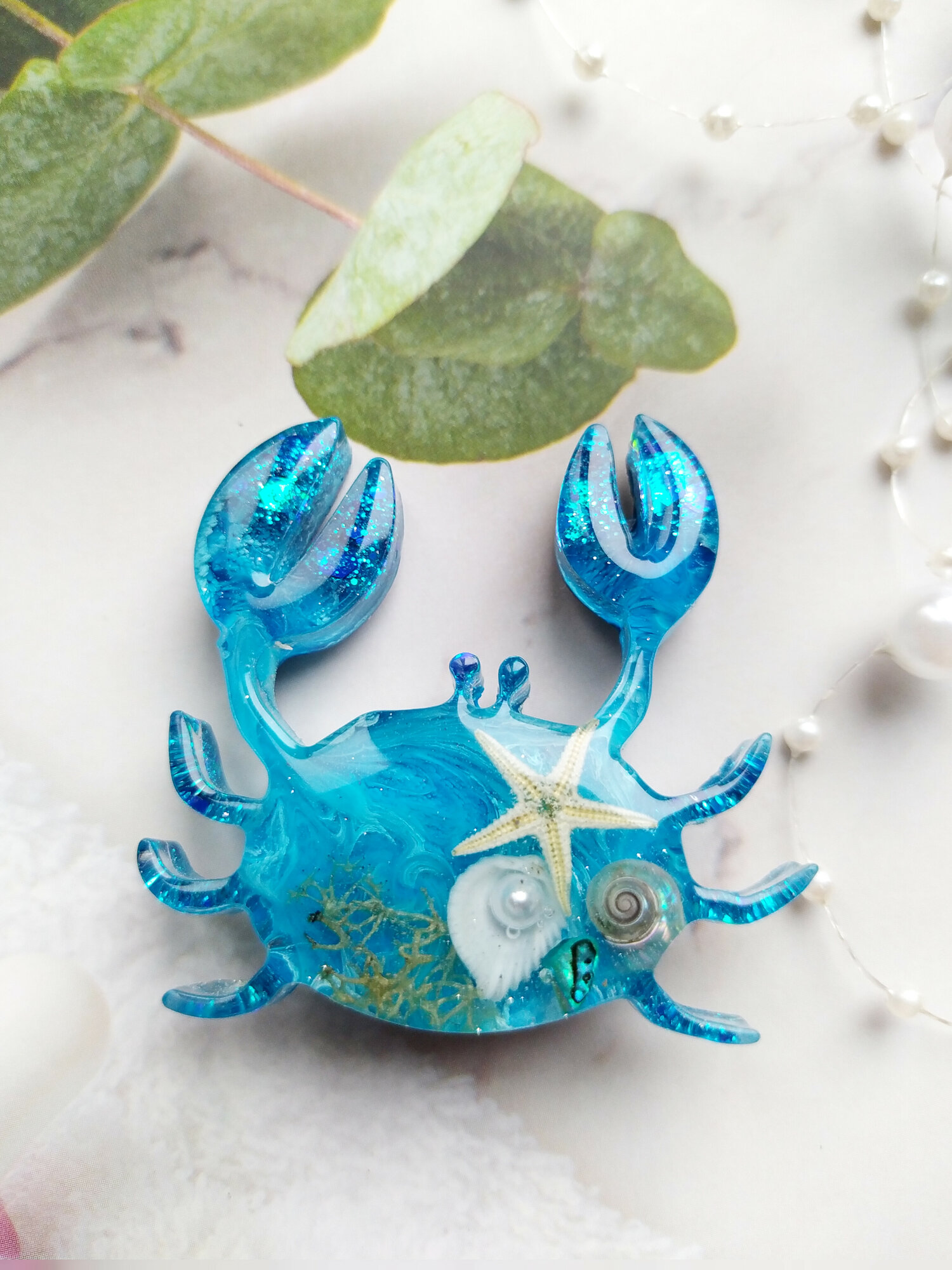 Брошь Artmagic_mazur, жемчуг имитация