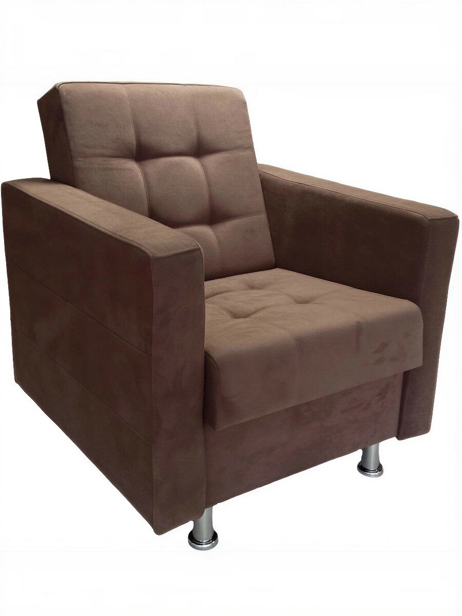 Кресло для дома StylChairs Ромео, обивка велюр, цвет темно- коричневый