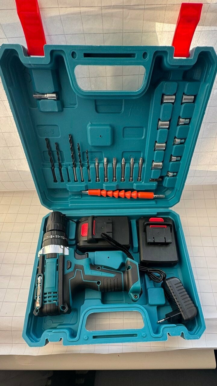 Дрель-шуруповёрт аккумуляторная с ударным механизмом, с Li-Ion , 36В, 1650об/мин, 2 аккумулятора