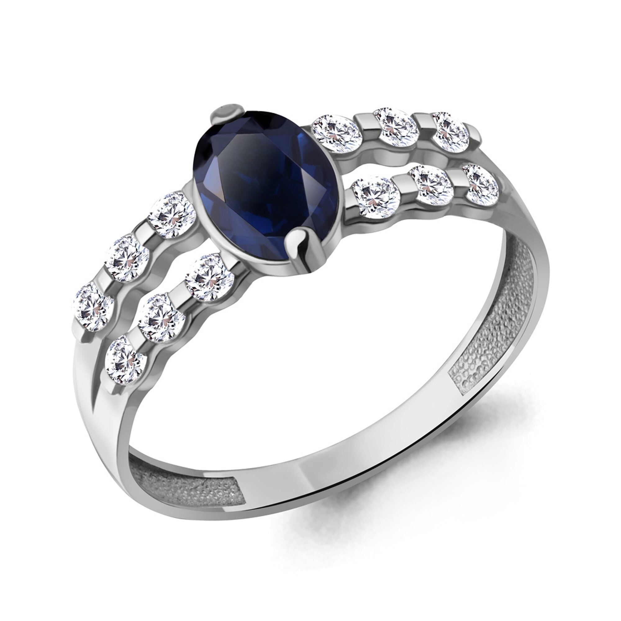 Кольцо, серебро, 925 проба, родирование, фианит