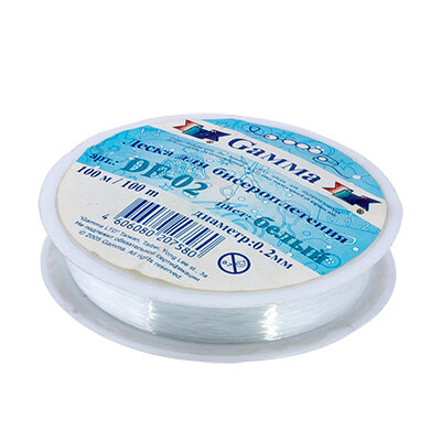 Леска для бисера нейлоновая, d=0.2 мм 100 м ± 0.5 м, №01 белый, Gamma