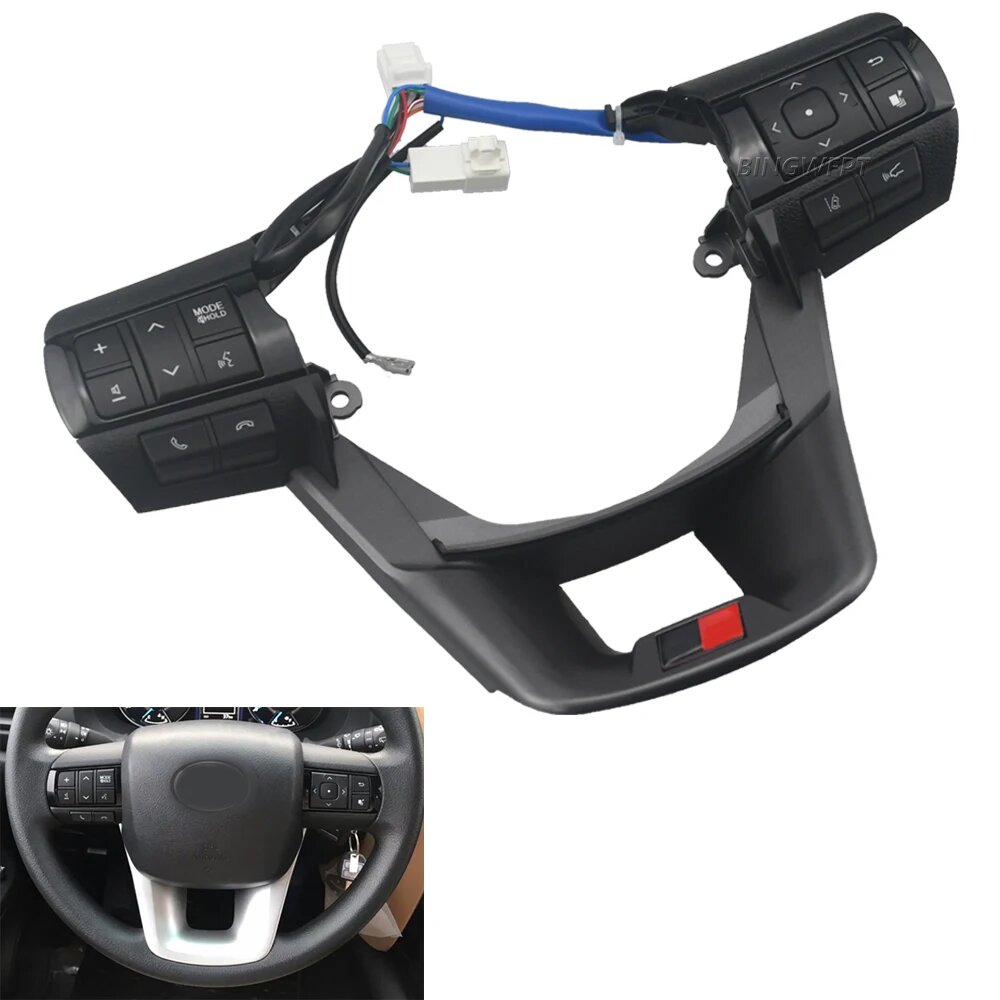 Синяя подсветка для Toyota Hilux 2016-2023 для Toyota Fortuner 2015-2021, кнопочный переключатель на руле