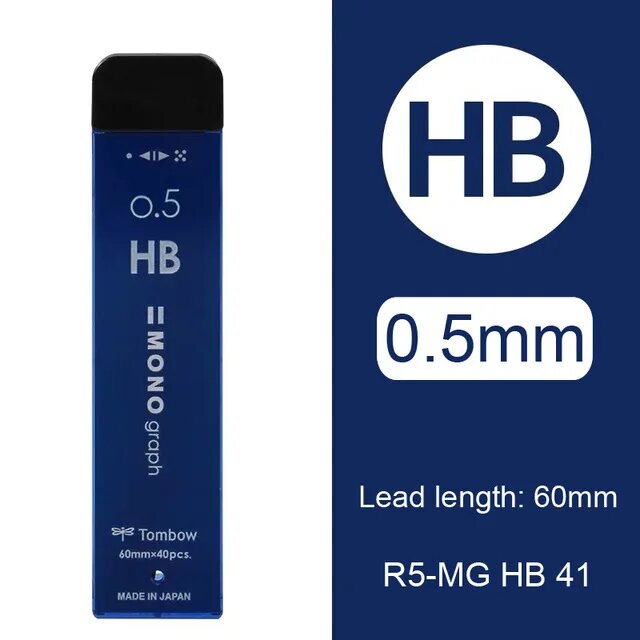 Механический грифель Tombow R5-MG HB 0.3/0.5 Темно-синий, HB 0.5MM
