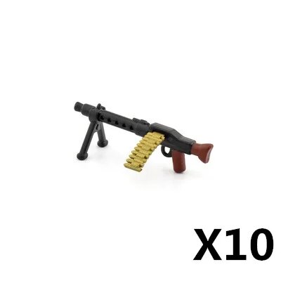 Конструктор BRICKPANDA пулемет WW2, красный, 10 шт.