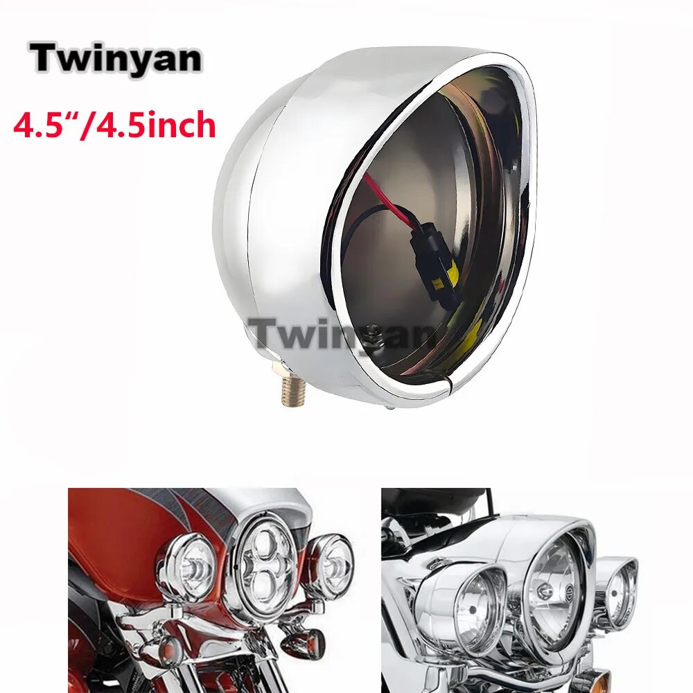 5,75 "4/4,5 дюйма корпус фары мотоцикла, ковш, козырек, ковш, заготовка, Серебряный, 4.5inch Chrome