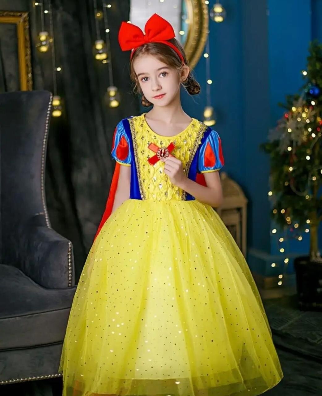 Костюм карнавальный "Белоснежка", для девочек, 32 размер, разноцветный