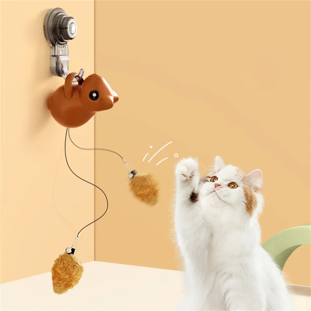 Умная игрушка для кошек с автоматическим подъемом, электрическая белка с подвесным мячом, развлечение для кошек