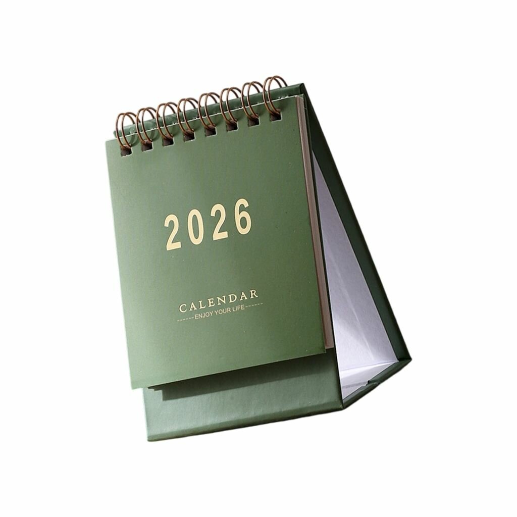 Английская версия настольного мини-календаря bronzing на 2026 год -зеленый