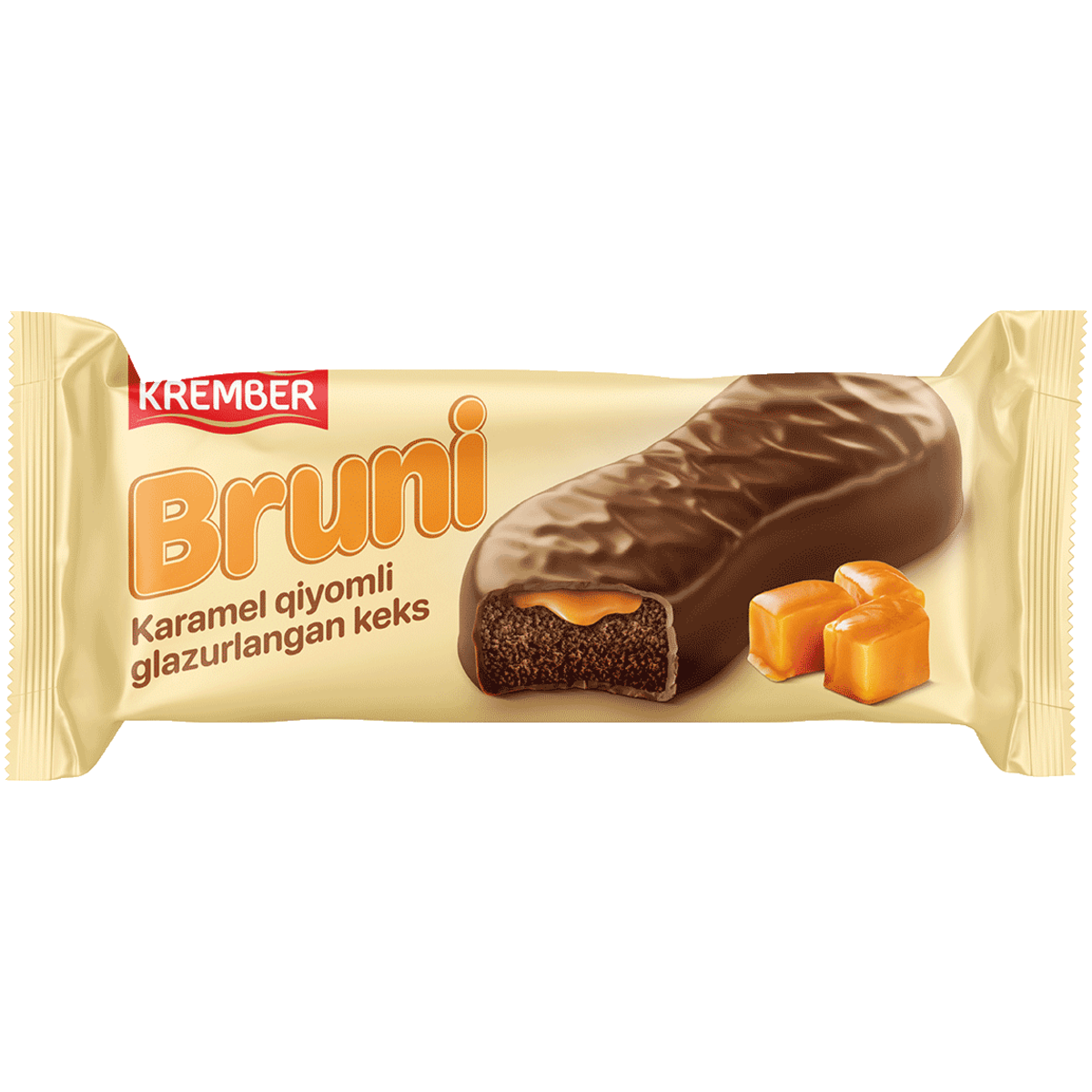 Кекс глазированный Krember Bruni c начинкой карамель 40 г