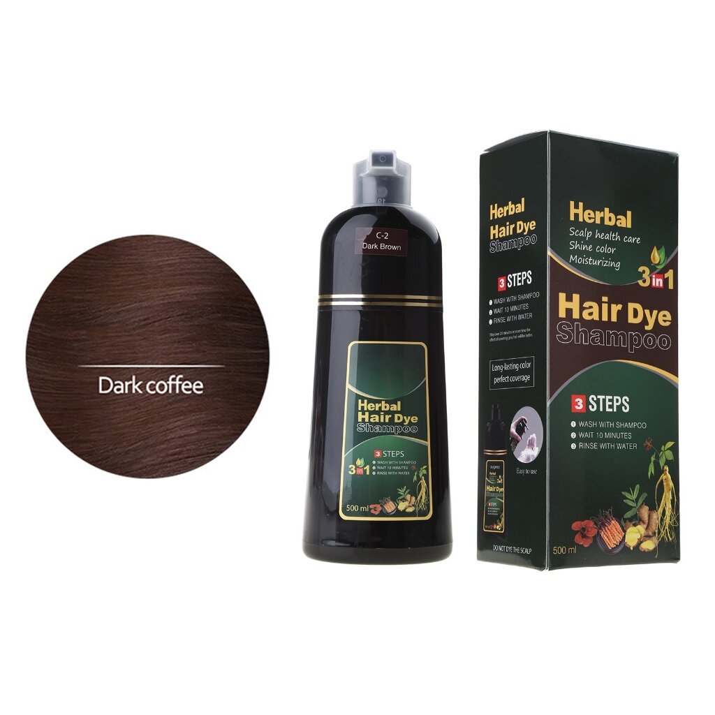 1 флакон шампуня-краски для волос 500 мл-темно-коричневый