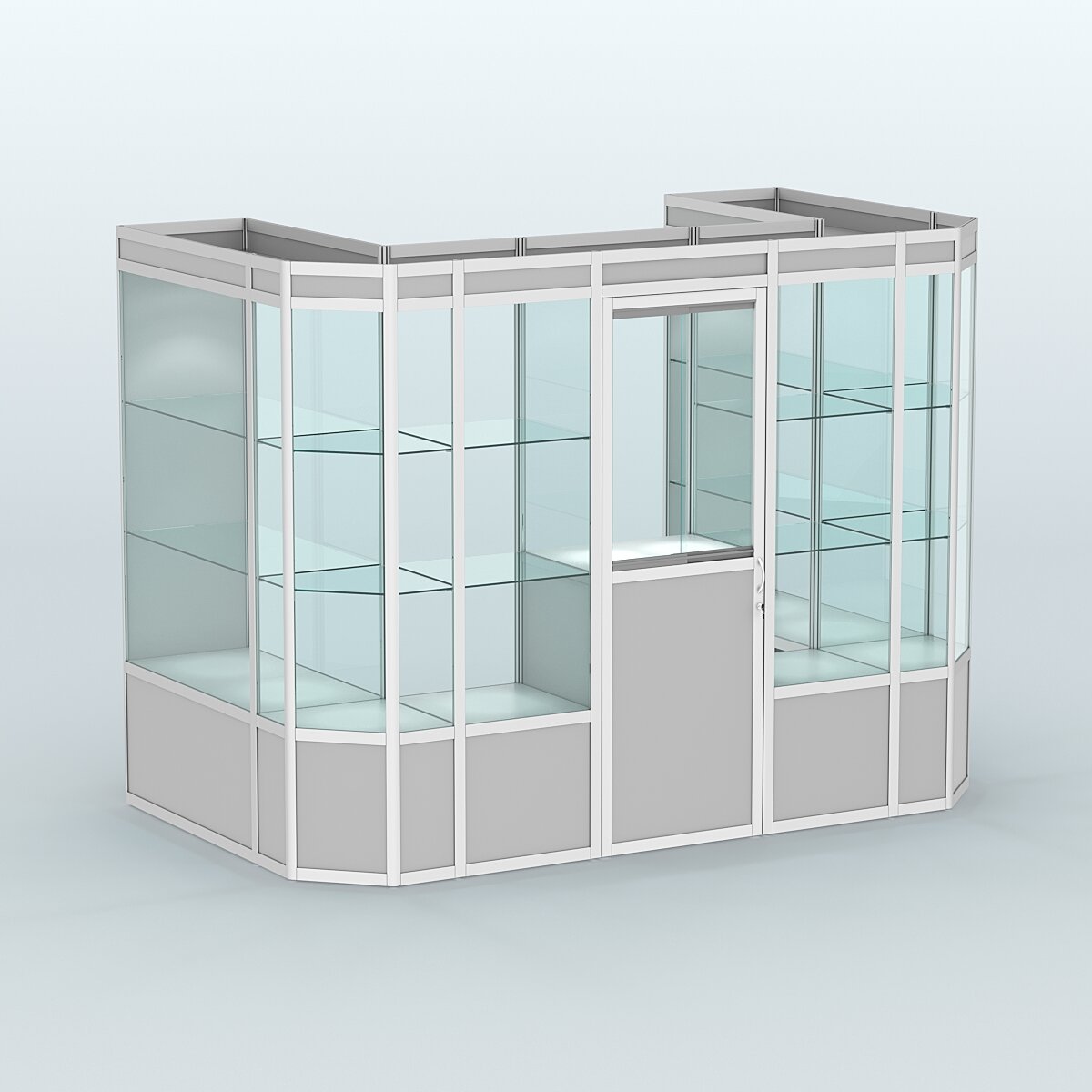 Павильон из профиля пристенный №6а (4,05 кв. м), Серый