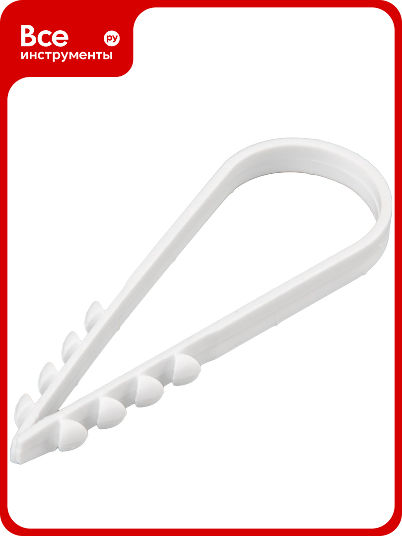 Нейлоновый дюбель-хомут REXANT 19-25 мм, белый, 100 шт. 07-4503, для надёжной фиксации кабелей