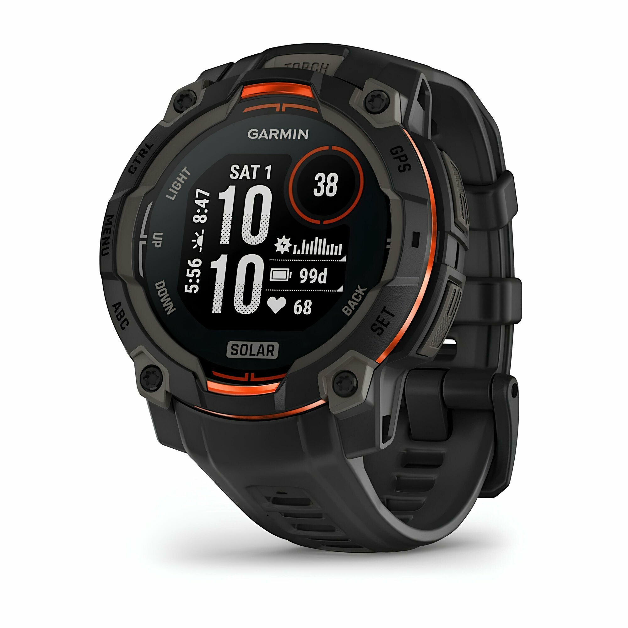 Смарт-часы Garmin Instinct 3 - 45 mm Solar Black, AMOLED (010-02934-00)