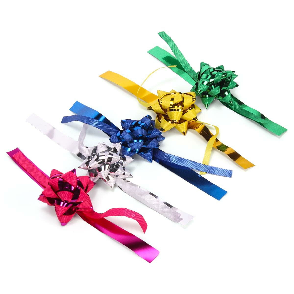 Бантики декоративные 50 штук, 5 см, 6 ярких цветов – для праздничной упаковки