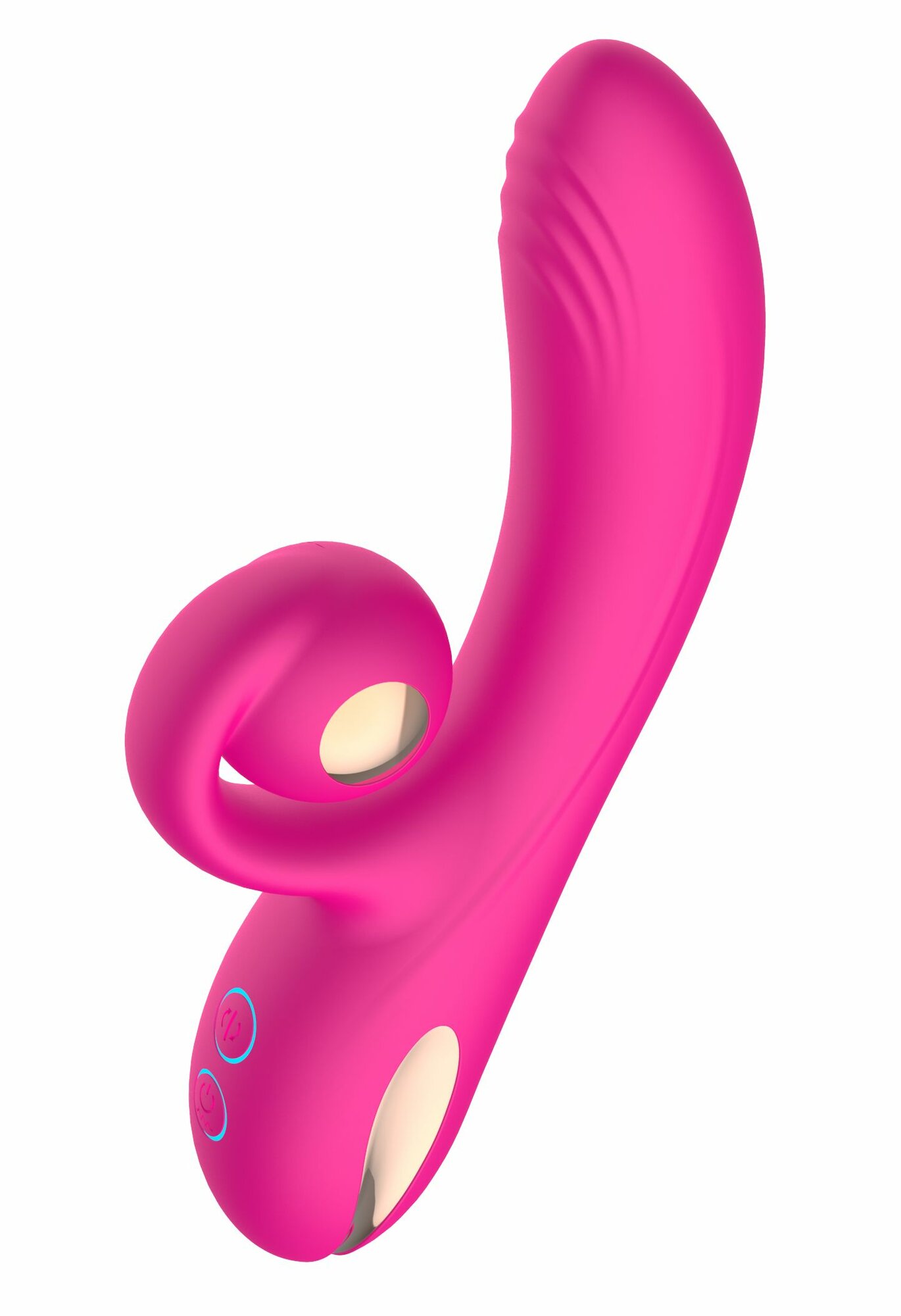 Розовый вибратор-кролик с функцией вращения ствола, цвет розовый