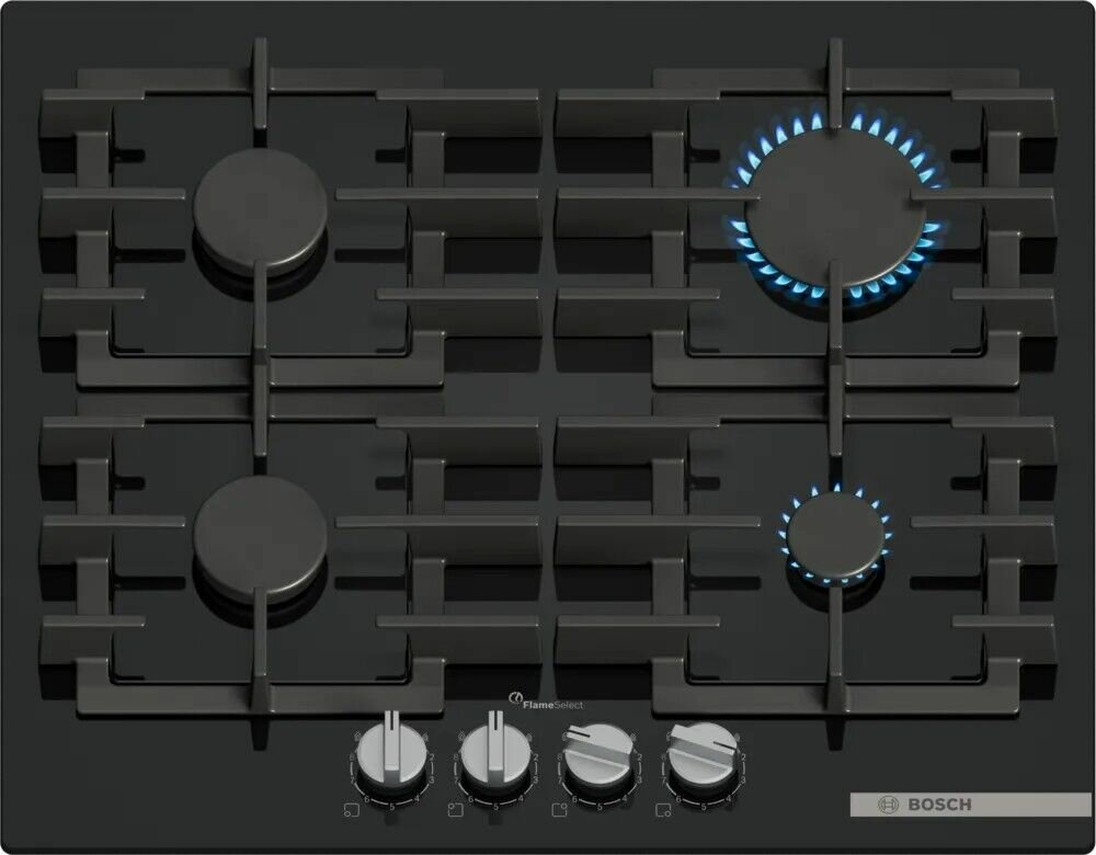 Варочная панель газовая Bosch PPP6A6I40R черный, закаленное стекло