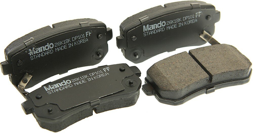 Колодки тормозные задние MANDO MPH35NS Hyundai Accent Kia Rio 1.4i, 1.6i 16v, 1.5crdi 05>, Pride 05my 09.06 с датчиком износа