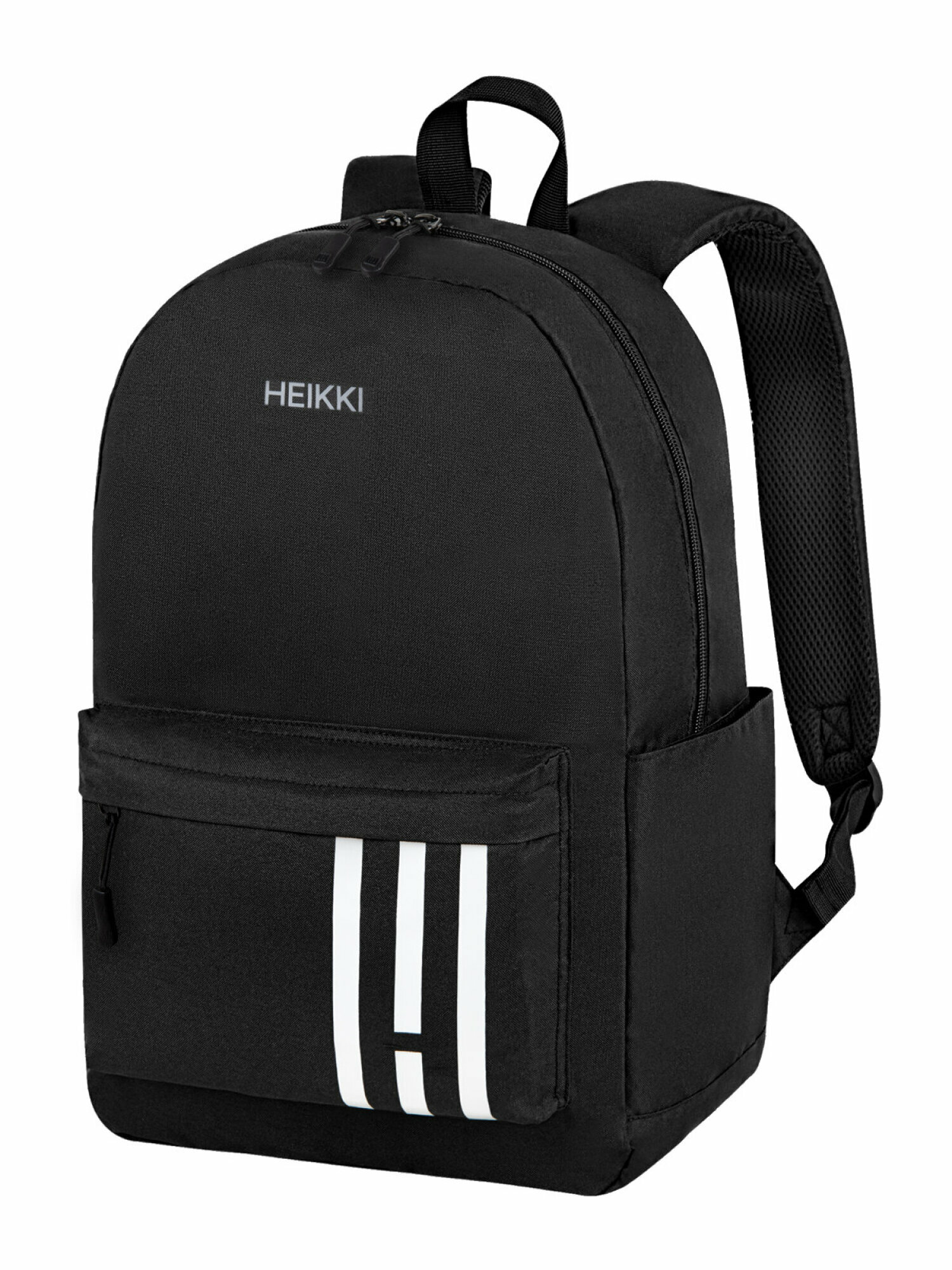 Рюкзак мужской женский, школьный спортивный городской, для подростка черный, 43х30х16 см, Heikki, 273860