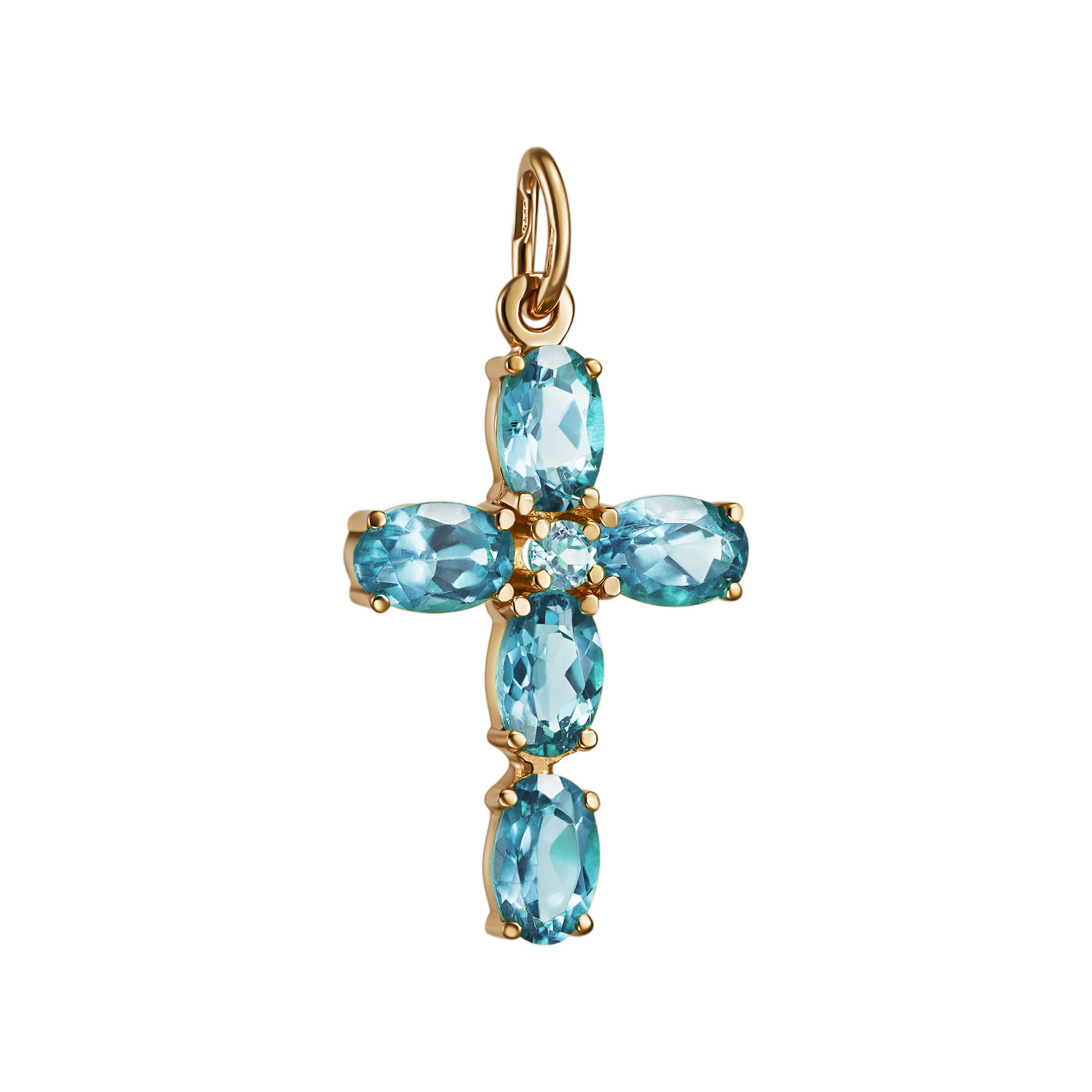 Подвеска, красное золото, 585 проба, топаз