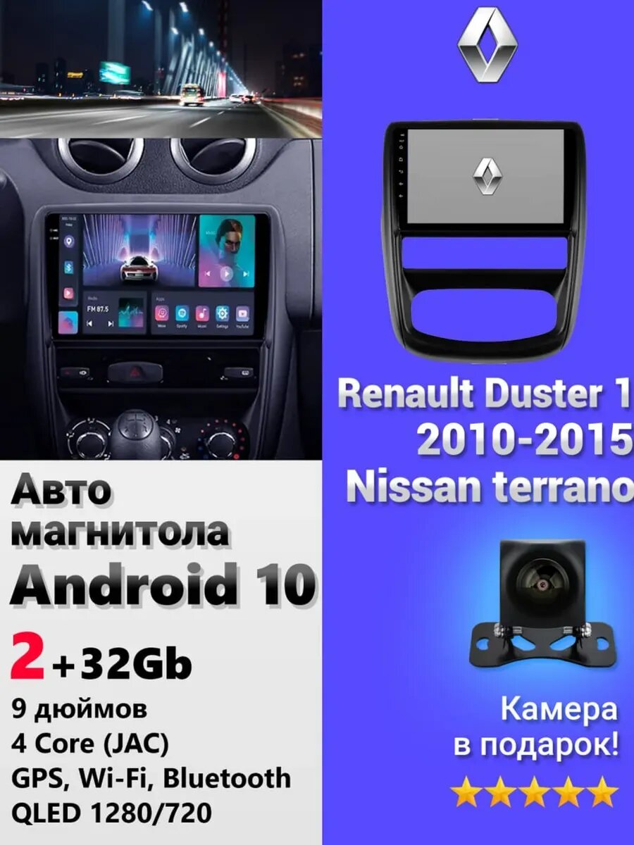 Магнитола Ts7 Renault Duster 1 2010-2015 2/32Gb, Bluetooth, FM/AM, GPS