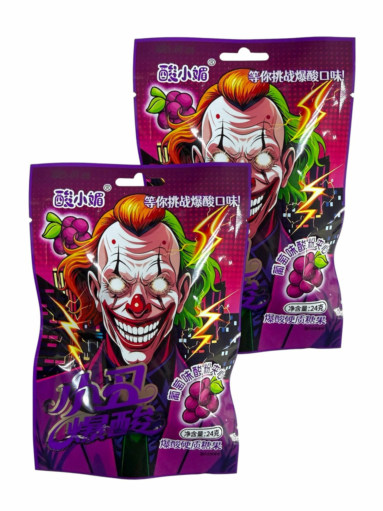 Джокер Кислые конфеты со вкусом виноград 2 шт х 24 гр