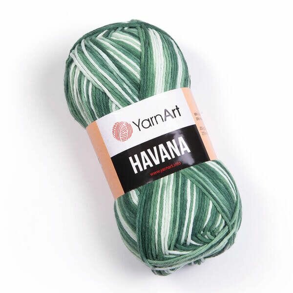 Пряжа YarnArt Havana 2113 (1 моток по 200г/215м) зелёный/суровый