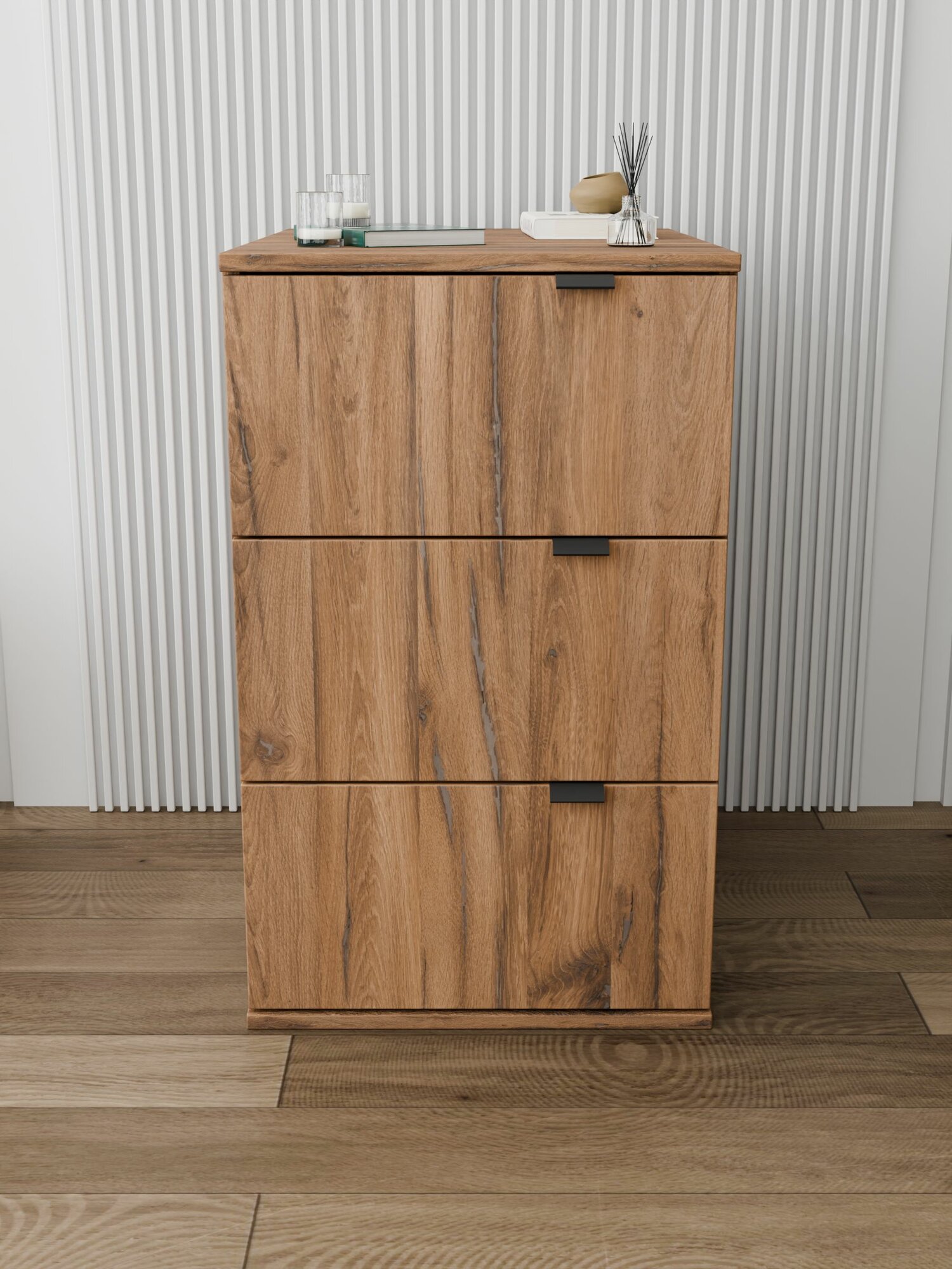 Изумлит Комод для белья и одежды Компакт 3 ящика, 45х73.5х58.4 см, дуб крафт табачный