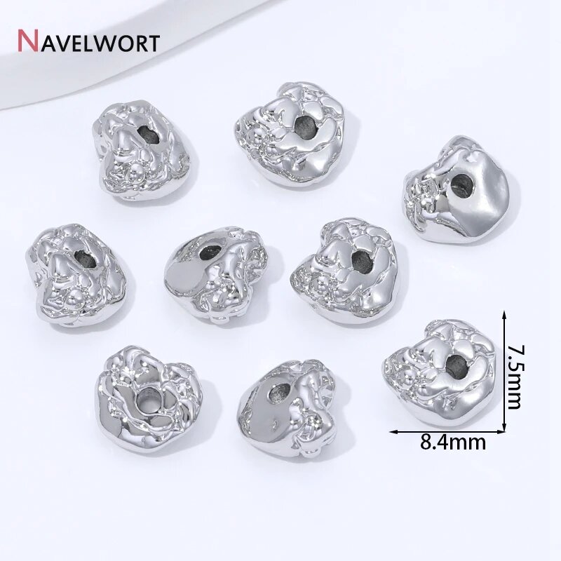 Разделители для бусин Skull, 10 шт, Rhodium plated