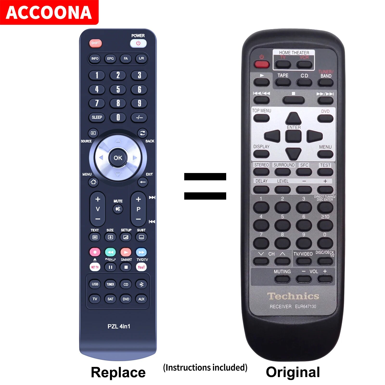 Пульт дистанционного управления accoona для Technics EUR647130