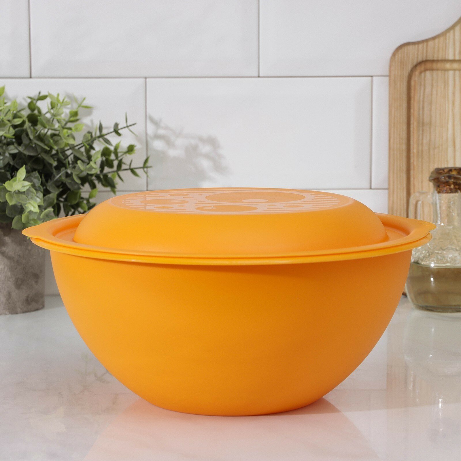 Миска салатница пластиковая Martika, 3 л, с крышкой, цвет микс