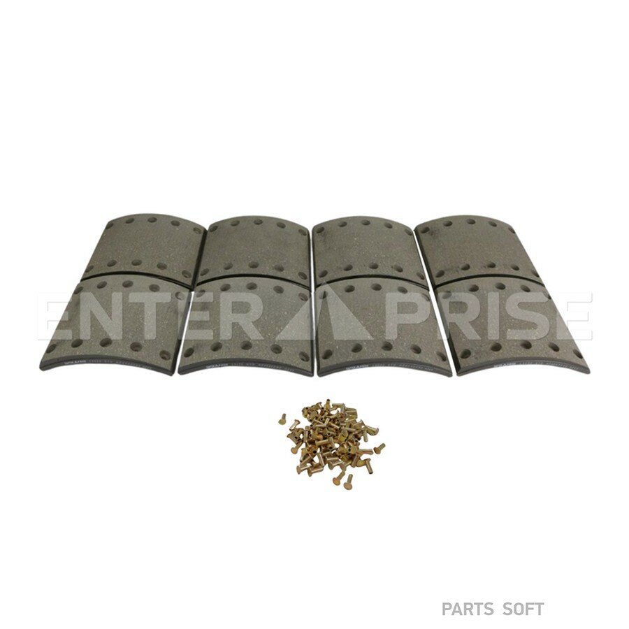 Накладки тормозные 19032 BPW, SAF 420х180 (с заклёпками) от официального дистрибьютора, ENTERPRISE, артикул E5140320