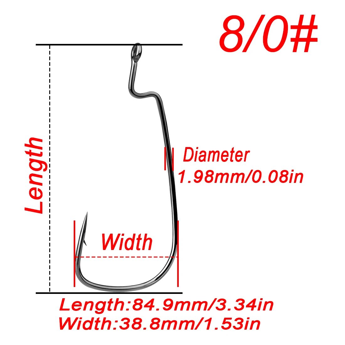 Рыболовные крючки FishTrip, изогнутые, из высокоуглеродистой стали, для мягких 50pcs, Size 8-0